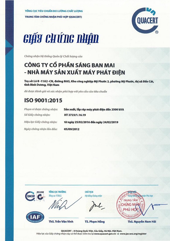 Sang Ban Mai Joint Stock Corporation - Electric Generator Manufacture ...